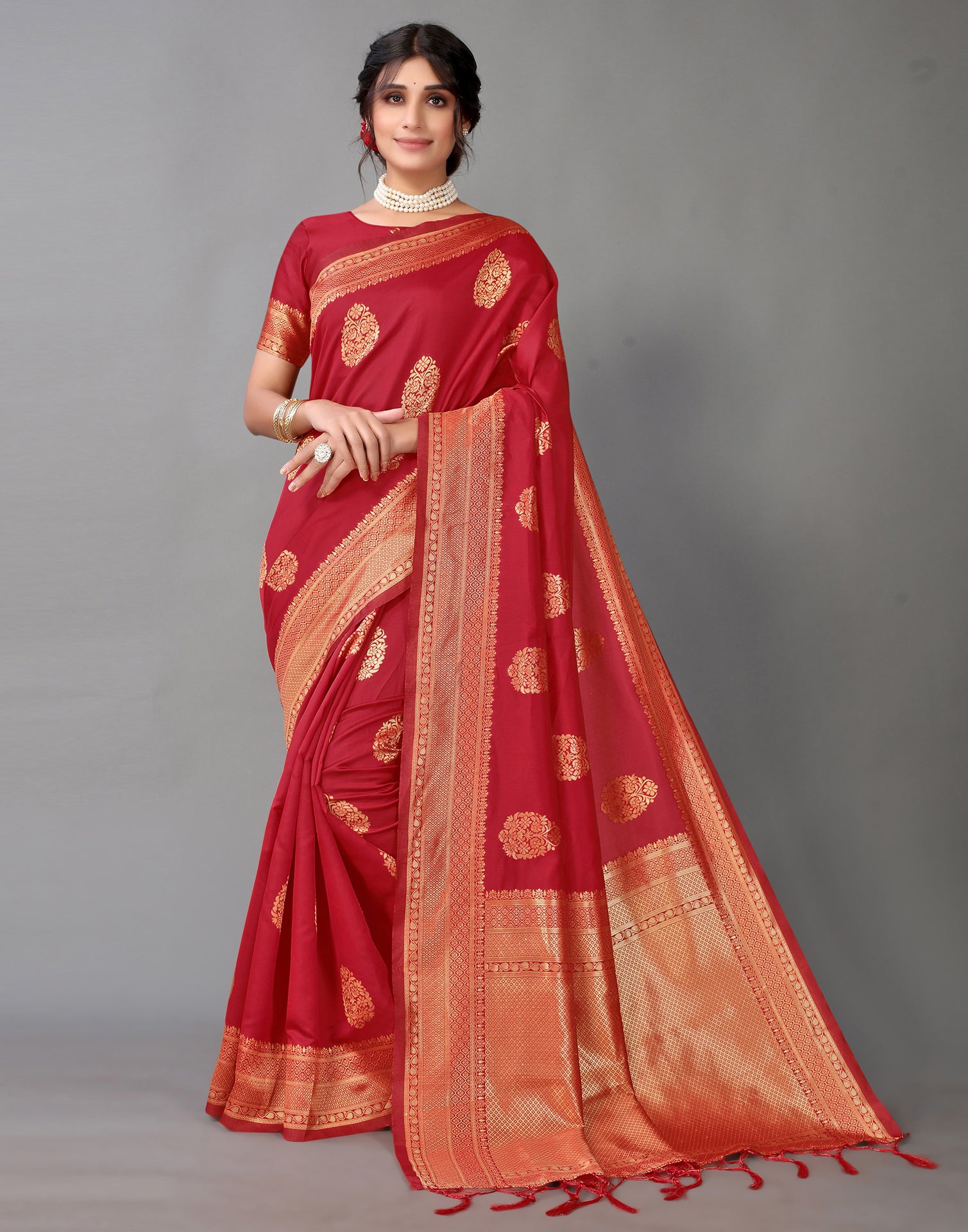 Red Silk Saree | Leemboodi