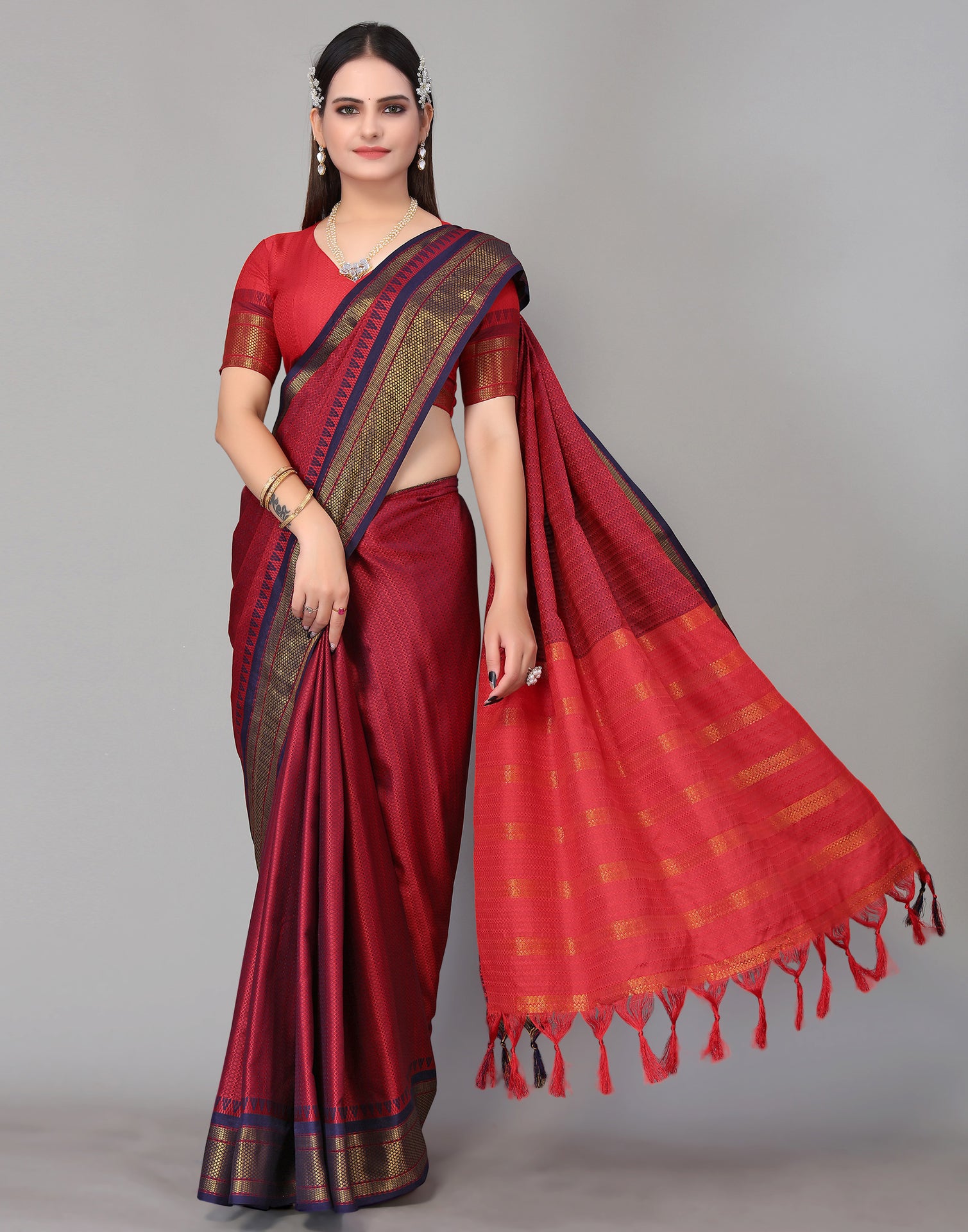 Maroon Weaving Saree | Leemboodi